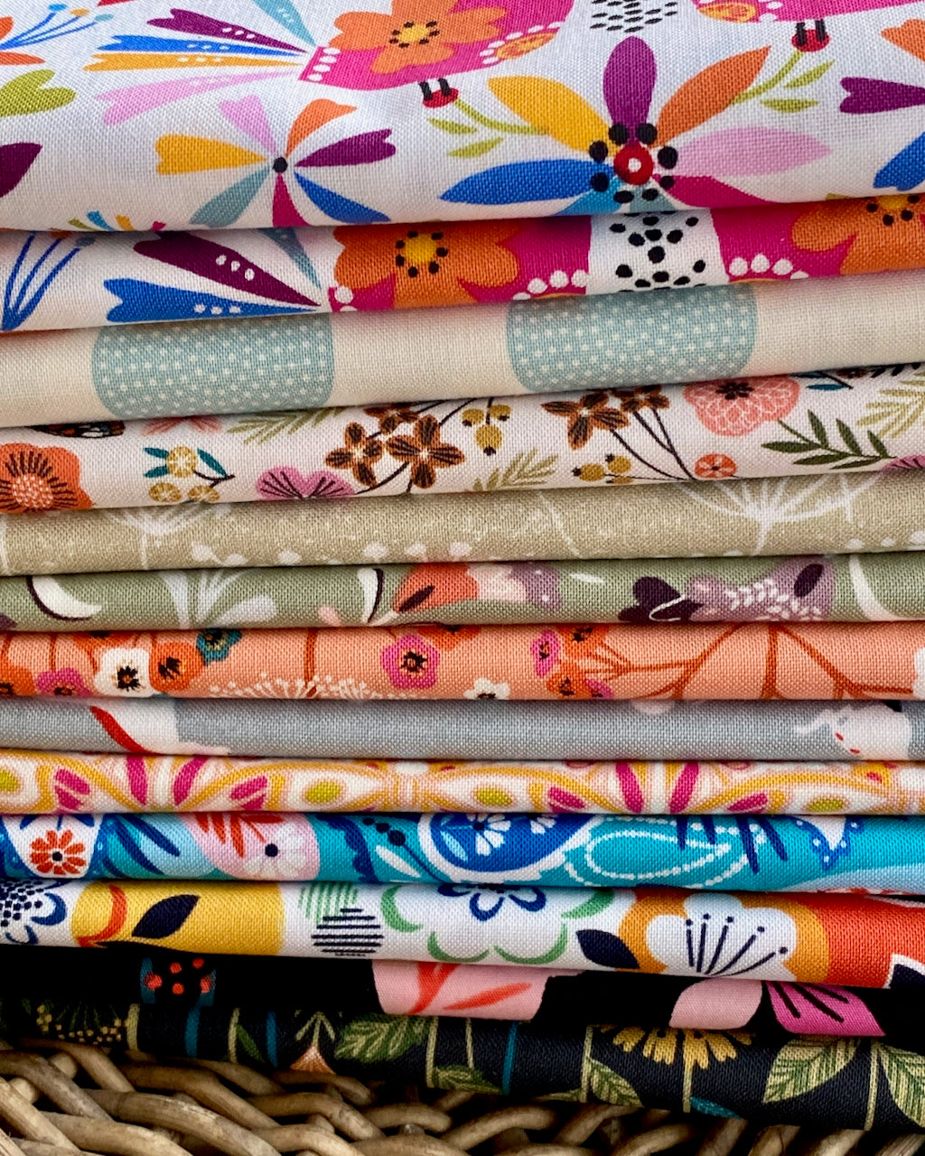 A handpicked collection of colourful contemporary natural fabrics whic ...