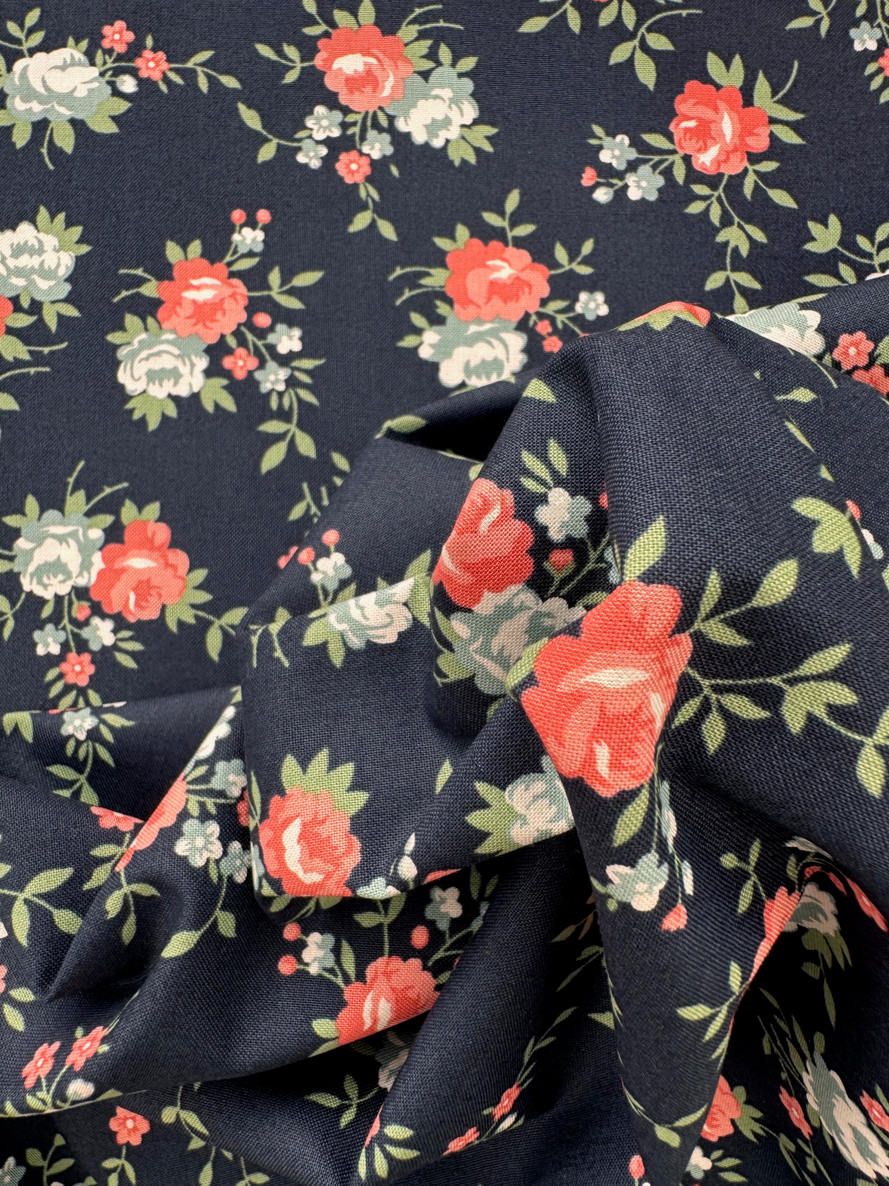 Navy Rosemary Cottage by Camille Roskelley for Moda - Dressmaking ...